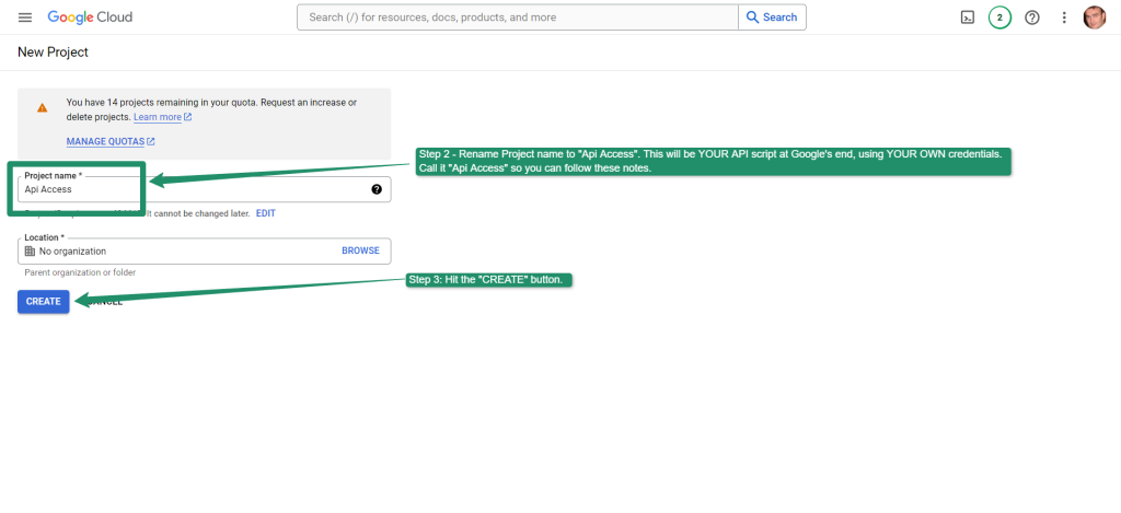 How to set up Google Search Console Api - Hobo