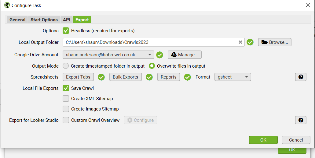 How To Set Up Screaming Frog in Google Sheets with Hobo SEO Dashboard - Hobo